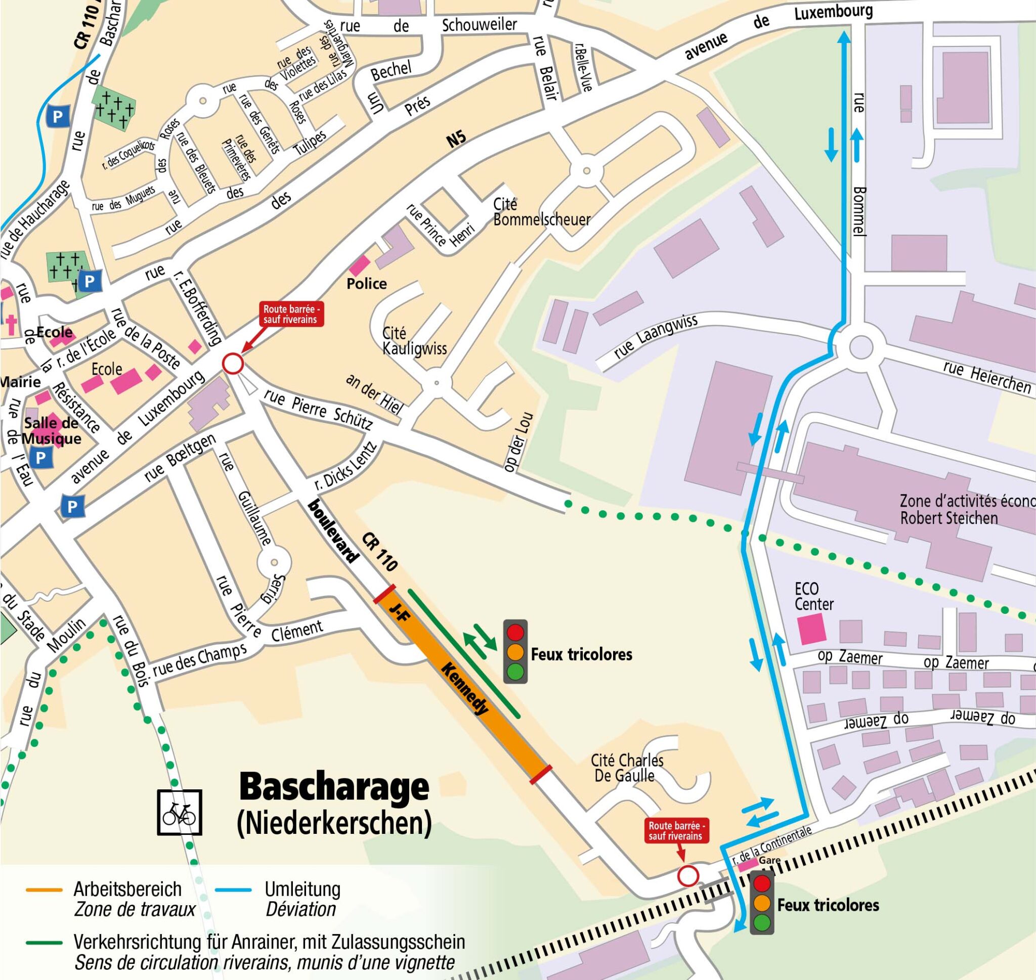 Chantier Boulevard J-F Kennedy - Bascharage - Käerjeng